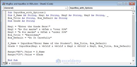 How To Use Msgbox And Inputbox In Vba Excel Exceldemy