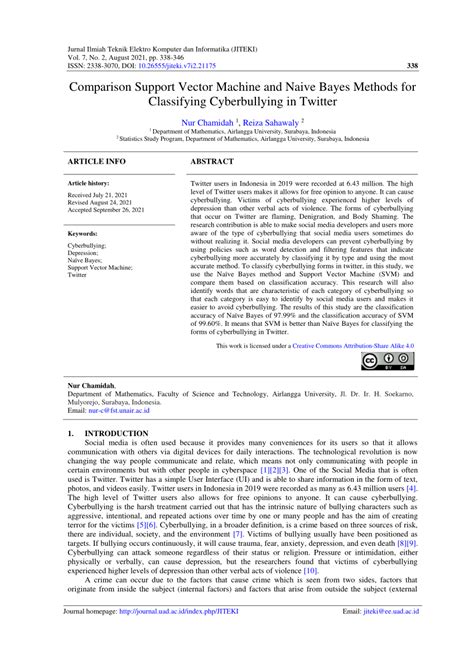 Pdf Comparison Support Vector Machine And Naive Bayes Methods For