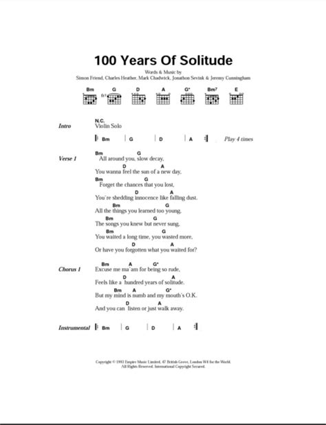 100 Years Guitar Chords
