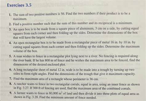 Solved 1 The Sum Of Two Positive Numbers Is 56 Find The Chegg Com