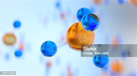 분자 모델의 마이크로 뷰 분자와 원자와 과학 또는 의료 배경 3d 렌더링 디자인에 대한 스톡 사진 및 기타 이미지 디자인 생명 공학 실험실 Istock