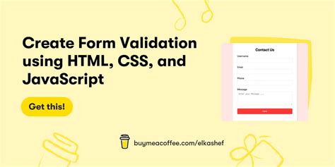 Create Form Validation Using Html Css And Javascript Buymeacoffee