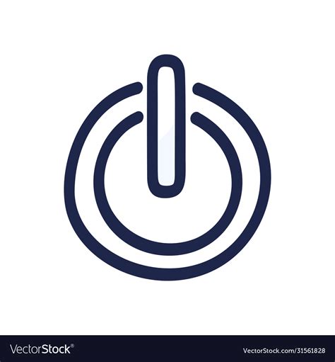 Flat Hand Drawn Power Button Doodle Sketch Style Vector Image