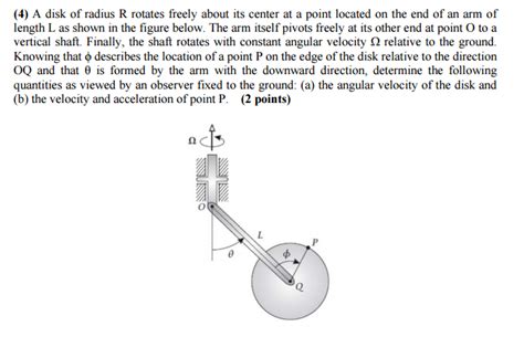 Solved A Disk Of Radius R Rotates Freely About Its Center At