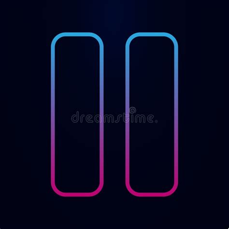 Pause Sign Multi Color Style Icon Simple Thin Line Outline Vector Of