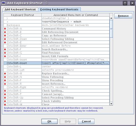 Removing A Previously Defined Keyboard Shortcut