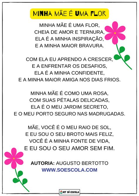 5 Poemas Dia Das Mães — SÓ Escola Poemas Para O Dia Das Mães