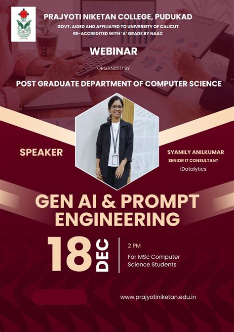 Webinar On Genai And Prompt Engineering Prajyoti Niketan College Pudukad