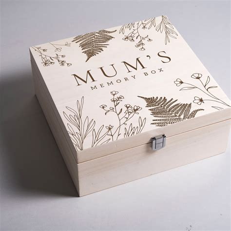 Buy Personalised Engraved Wooden Memory Box Botanical For Gbp 2099