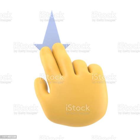만화 제스처 아이콘 모형터치 스크린 제스처 라인 아이콘3d 그림 두 손 아래로 스 와이프 만화 캐릭터 손 흰색 배경에 3d 렌더링 3차원 형태에 대한 스톡 사진 및 기타