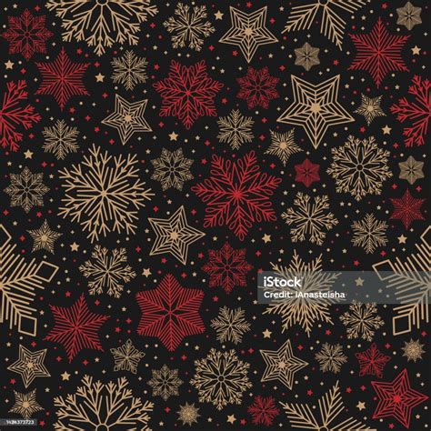 기하학적 모티프가있는 크리스마스 이음새없는 패턴 다른 장식품을 가진 눈송이 0명에 대한 스톡 벡터 아트 및 기타 이미지 0명 겨울 광대한 Istock