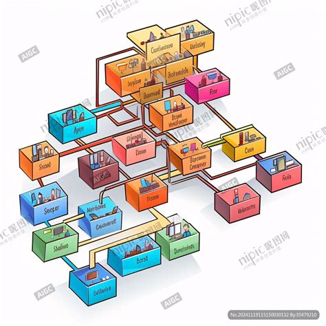 Ai创作图立方体结构 网络架构 3d架构 3d结构图 多链结图 社区网络图 立方体框架结构 卡通网络形象 3d结构 微立体图形图表 组织结构图