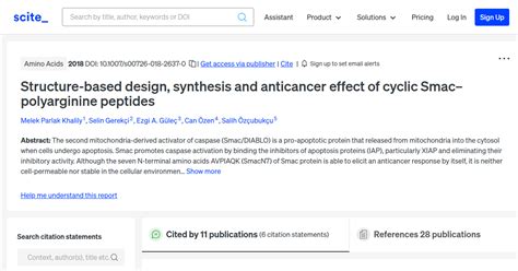 structure based design synthesis and anticancer effect of cyclic smac
