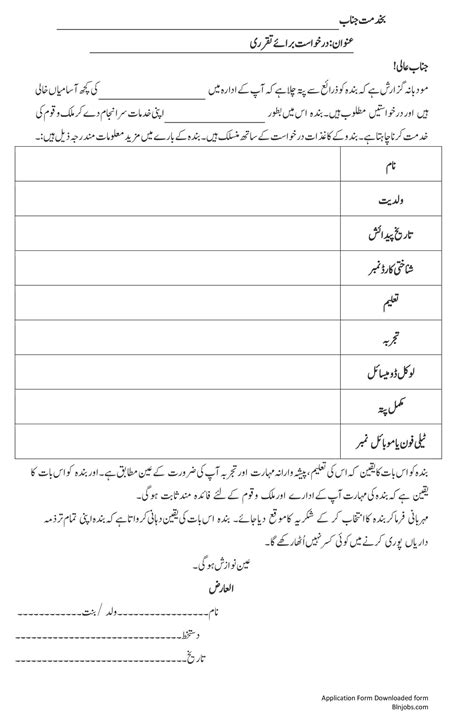 how to write a job application in urdu