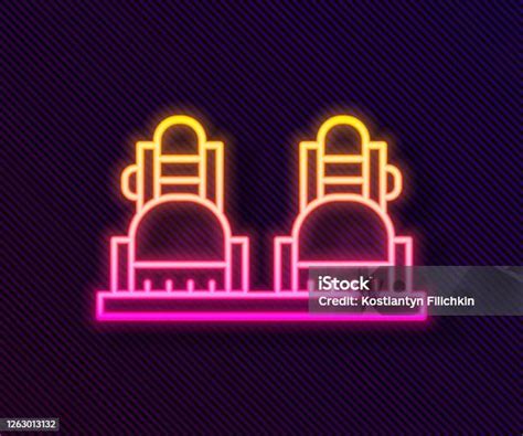 검은 색 배경에 고립 된 빛나는 네온 라인 스노우 보드 아이콘 스노보드 보드 아이콘 익스트림 스포츠 스포츠 장비 벡터