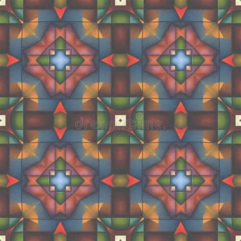 Seamless Tileable Decorative Pattern In Stained Glass Window Style Stock Illustration