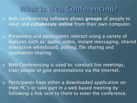 Ppt Web Conferencing Powerpoint Presentation Free Download Id6264930