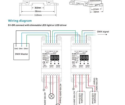 S1-DR AC100V-240V din-рейку 2 канала 2CH AC Triac DMX диммер ...