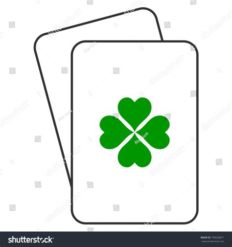 lucky clover playing cards pictogram raster 스톡 일러스트 794526871