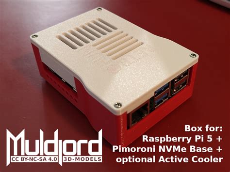 Raspberry Pi 5 Nvme Case With Pimoroni Nvme Base Board By Muldjord Download Free Stl Model