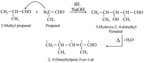 What product will be formed on reaction of propanal with 2methylpropanal inthe presence of NaOH ...