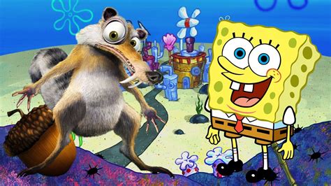 Who Is Stronger Scrat Vs Spongebob Youtube