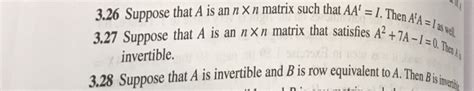solved 3 26 suppose that a is an n x n matrix such that 327