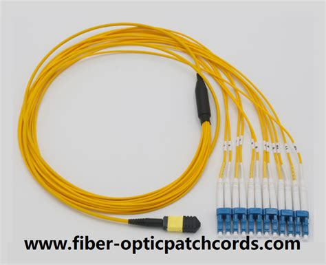 Yellow Mtp Mpo 6lc Duplex Mpo To Lc Fiber Cable 3 0mm 12 Core Single Mode