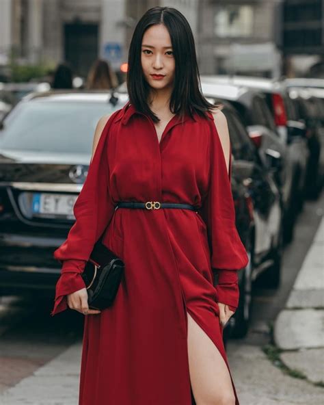 Krystal Looks Stunning In Red At Milan Fashion Week Allkpop
