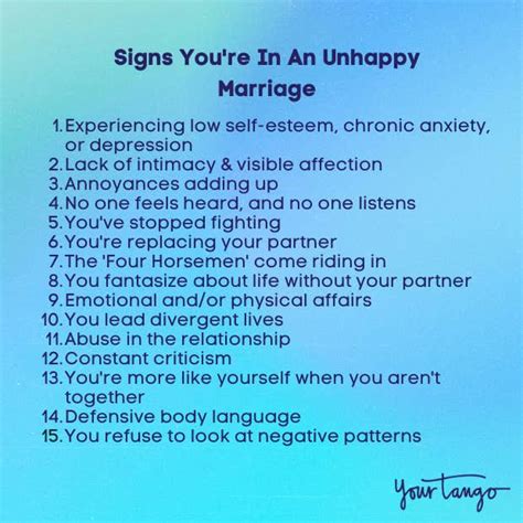 Top Signs Of An Unhappy Marriage Mary Ellen Goggin Jerry Duberstein Yourtango