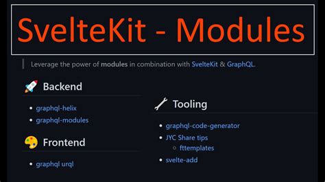 Sveltekit Composition With Modules And Graphql Youtube
