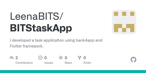 Github Leenabits Bitstaskapp I Developed A Task Application Using Back App And Flutter Framework