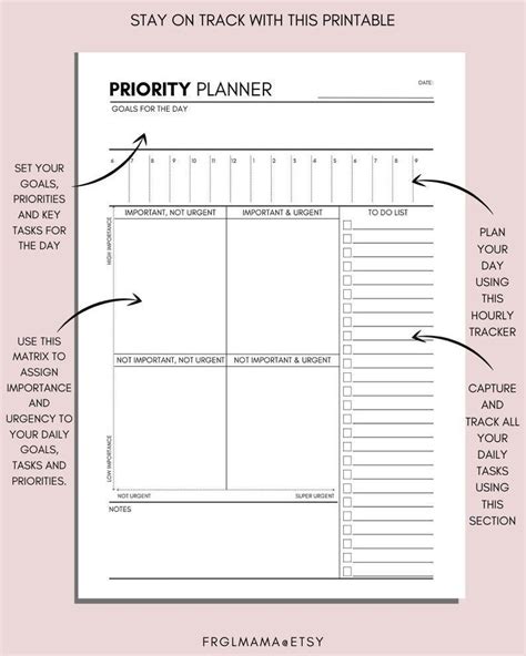 Task Priority Matrix Decision Matrix Productivity Planner Eisenhower Matrix Action Planner