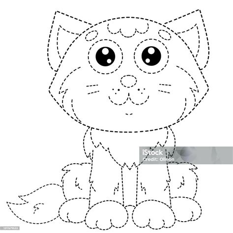 점 그림을 연결합니다 워크시트 추적 아이들을위한 퍼즐 만화 귀여운 고양이의 색칠 페이지 개요 어린이를위한 색칠 공부책 고양이 새끼에 대한 스톡 벡터 아트 및 기타 이미지