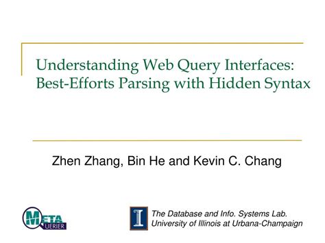 Ppt Understanding Web Query Interfaces Best Efforts Parsing With