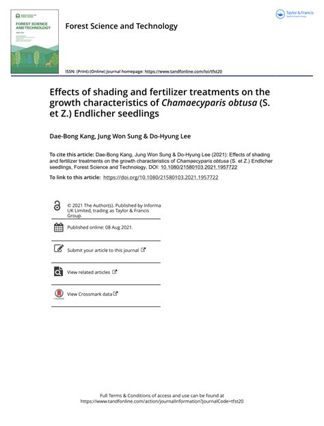 Pdf Effects Of Shading And Fertilizer Treatments On The Growth