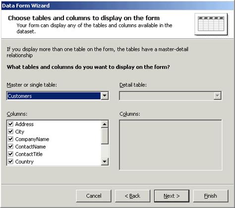 Working With Data Form Wizard