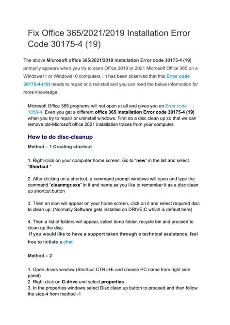 Ppt Fix Office 365 2021 2019 Installation Error Code 30175 4 19