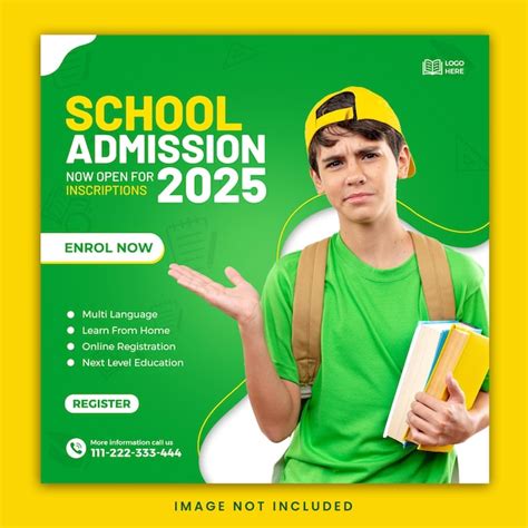 학교 입학 학교 소셜 미디어 게시물 템플릿으로 돌아가기 프리미엄 Psd 파일