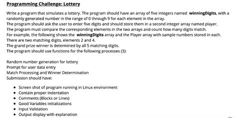 solved programming challenge lottery write a program that