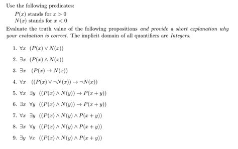 solved use the following predicates p x stands for x 〉 0