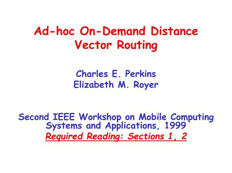 PPT Ad Hoc On Demand Distance Vector Routing PowerPoint Presentation ID
