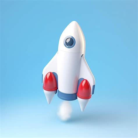 A White And Red Rocket Premium Ai Generated Image