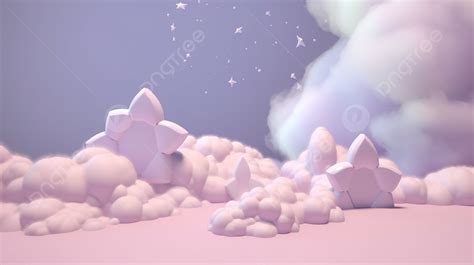 별이 빛나는 꿈을 가진 파스텔 구름 3d 렌더링 좋은 꿈 꿔 자장가 꿈의 배경 배경 일러스트 및 사진 무료 다운로드 Pngtree