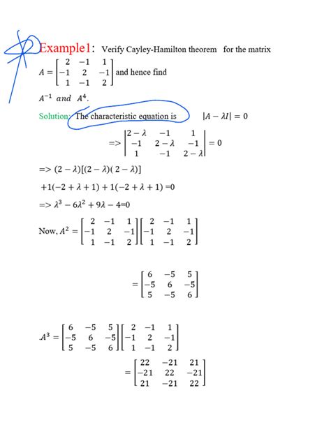 matrix suggestionandcailey hamilton theorem pdf