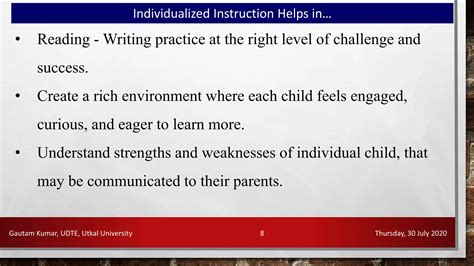 Individualized Instruction In Regular Classroom Ppt