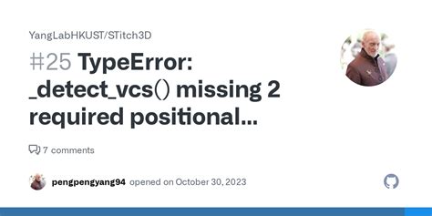 Typeerror Detectvcs Missing 2 Required Positional Arguments Expectedvcs And Path