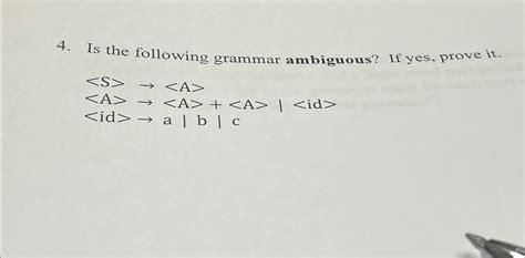 solved is the following grammar ambiguous if yes prove
