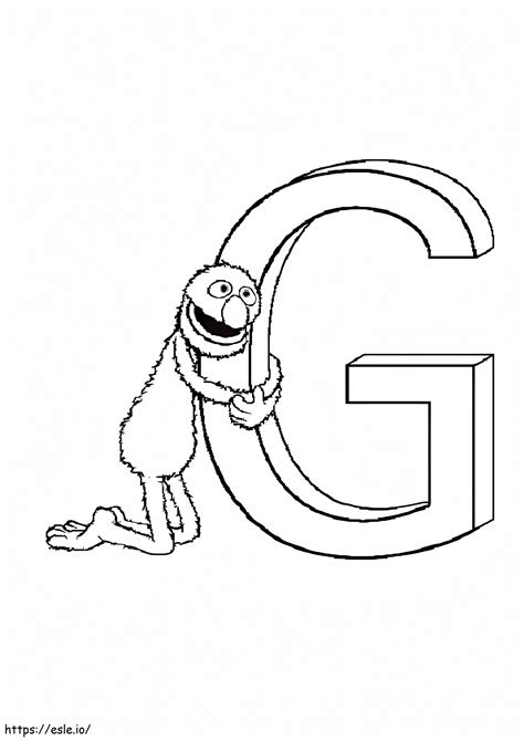 Grover Dengan Huruf G Gambar Mewarnai