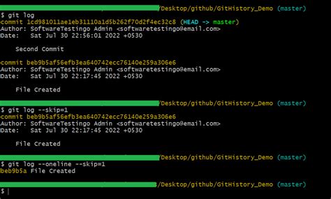 Git History Command File Commits Branch With Example